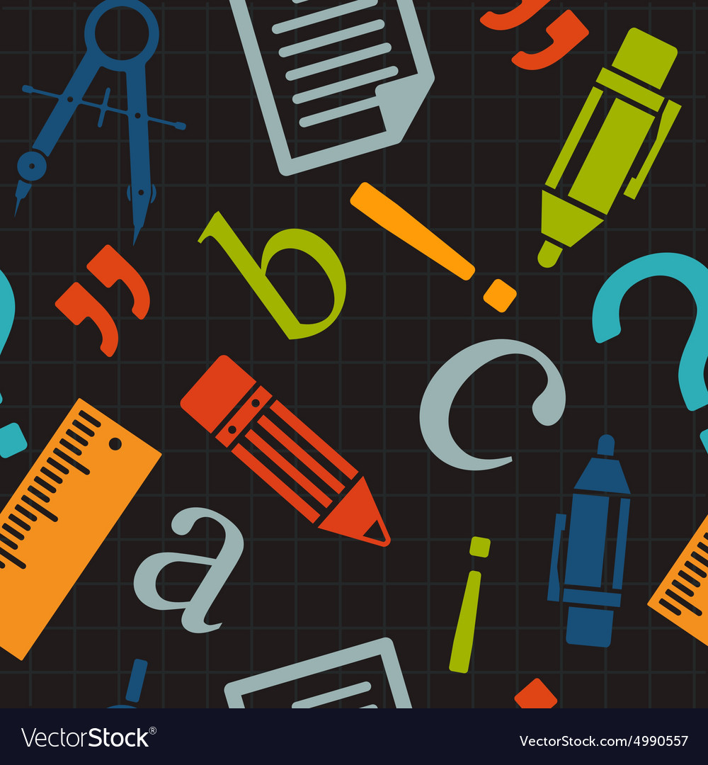 Seamless school pattern Royalty Free Vector Image