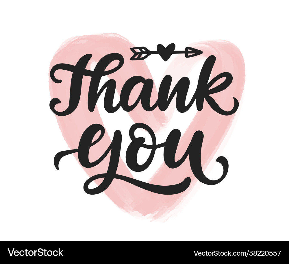 Thank you handwritten lettering Royalty Free Vector Image