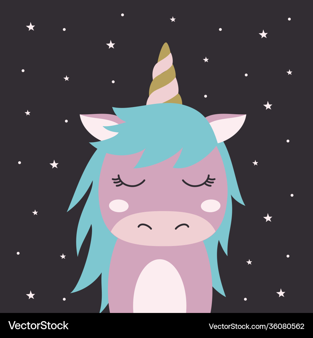 Baunicorn character for nursery design Royalty Free Vector