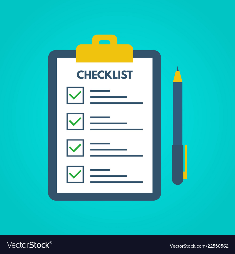 Checklist With Tick Marks In A Flat Style Vector Image