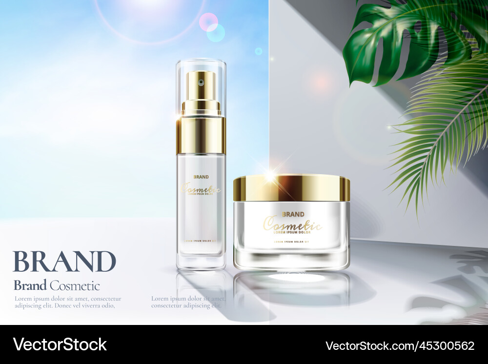 Cosmetic skincare ads Royalty Free Vector Image