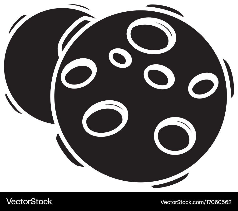 Full moon in outer space with lunar craters Vector Image