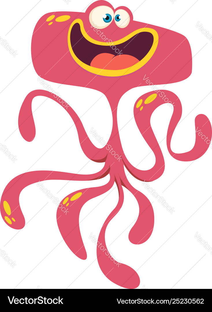 Happy cartoon red monster Royalty Free Vector Image