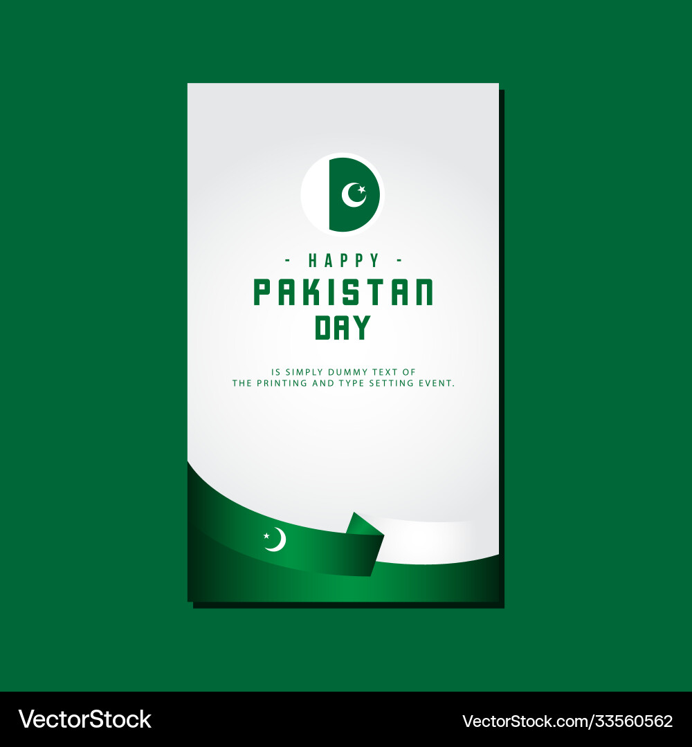 Happy pakistan day template design Royalty Free Vector Image