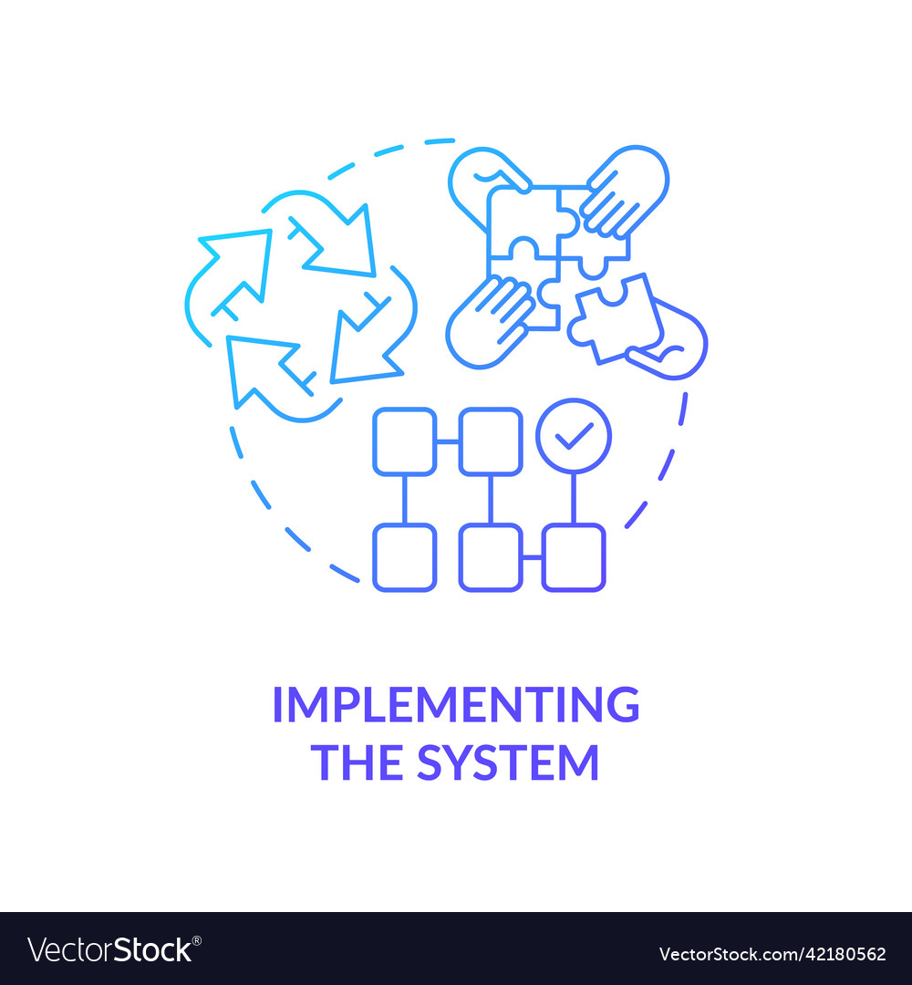 Implementing system blue gradient concept icon Vector Image