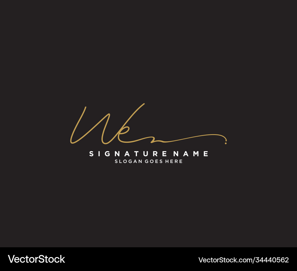 Letter we signature logo template Royalty Free Vector Image