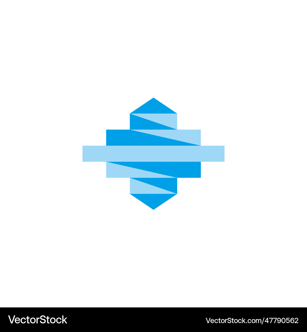 Reflection water abstract blue house lake logo Vector Image