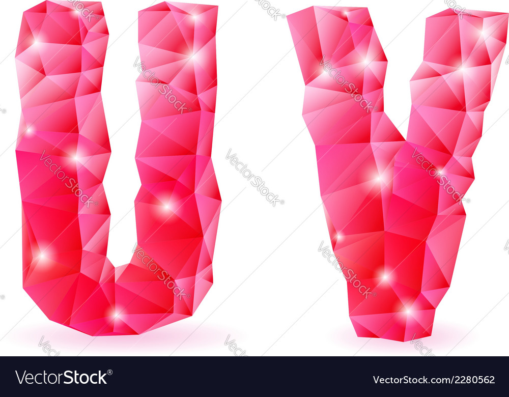 Ruby polygonal font Royalty Free Vector Image - VectorStock