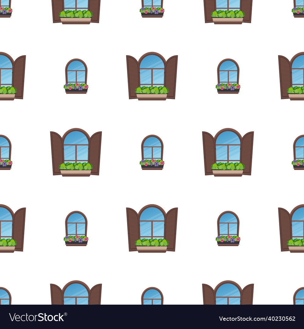 Seamless patterns with semicircular windows Vector Image