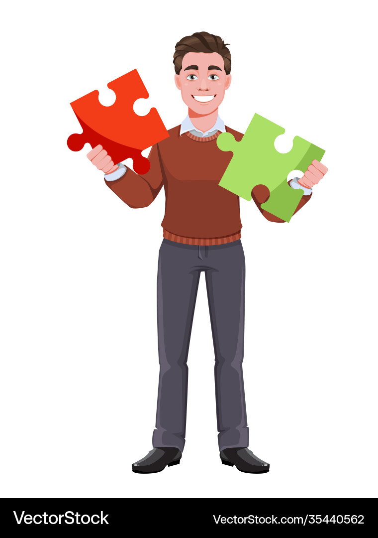 Successful business man manager character design Vector Image