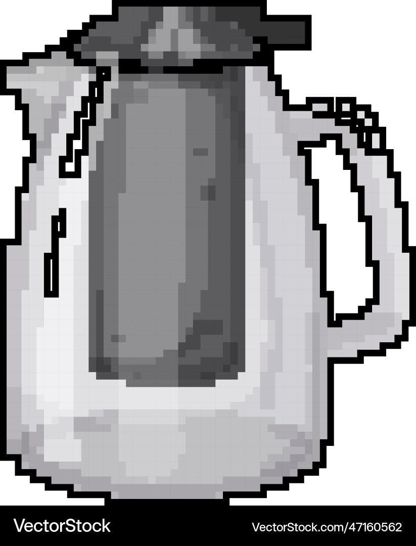Water teapot tea kettle game pixel art Royalty Free Vector