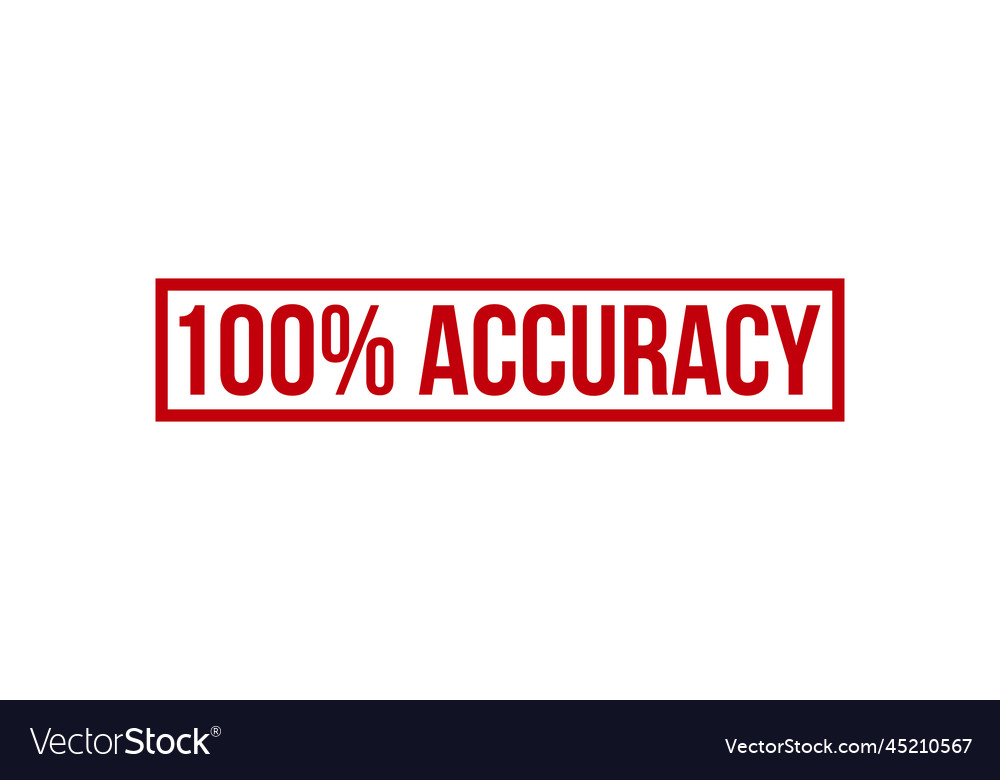 100 accuracy rubber stamp seal Royalty Free Vector Image