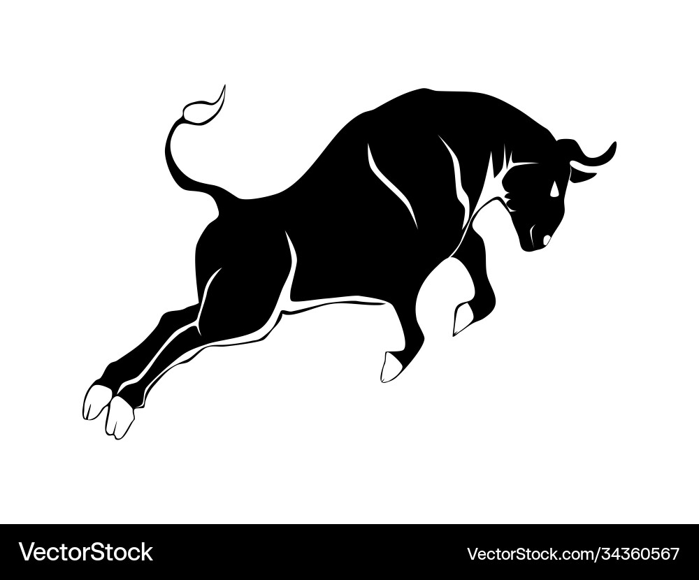 A bull design on white background wild animals Vector Image