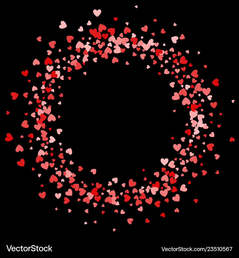 Frame or border of random scatter hearts Vector Image