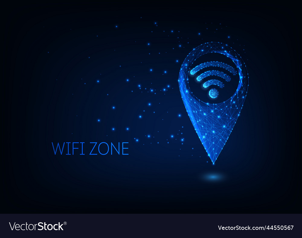 Futuristic glowing low polygonal gps and wifi Vector Image Futuristic glowing low polygonal gps and wifi Vector Image