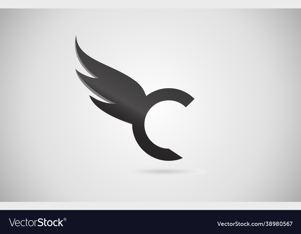 Gradient wing c alphabet letter icon logo Vector Image