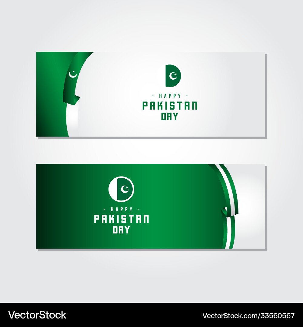 Happy pakistan day template design Royalty Free Vector Image
