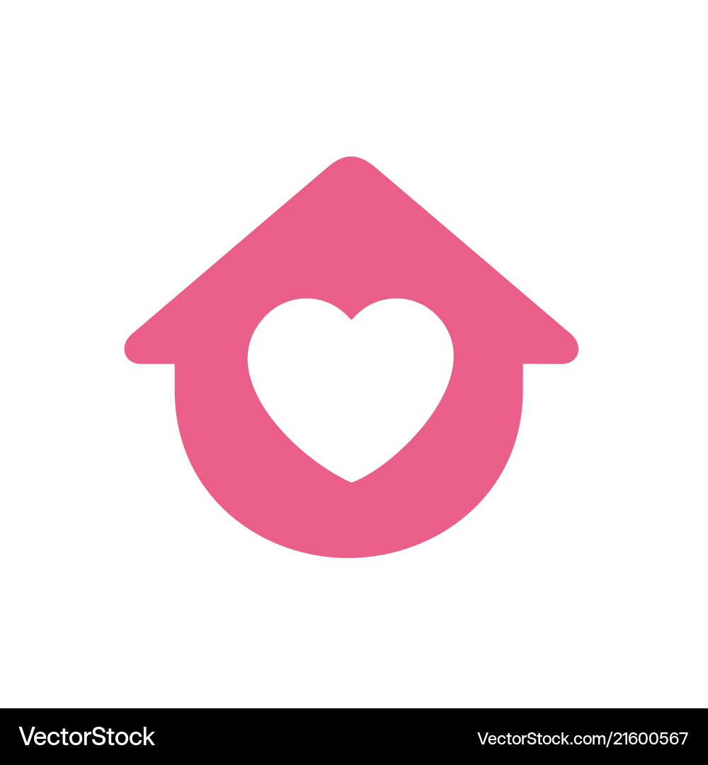 House symbol with heart shape logo icon Royalty Free Vector