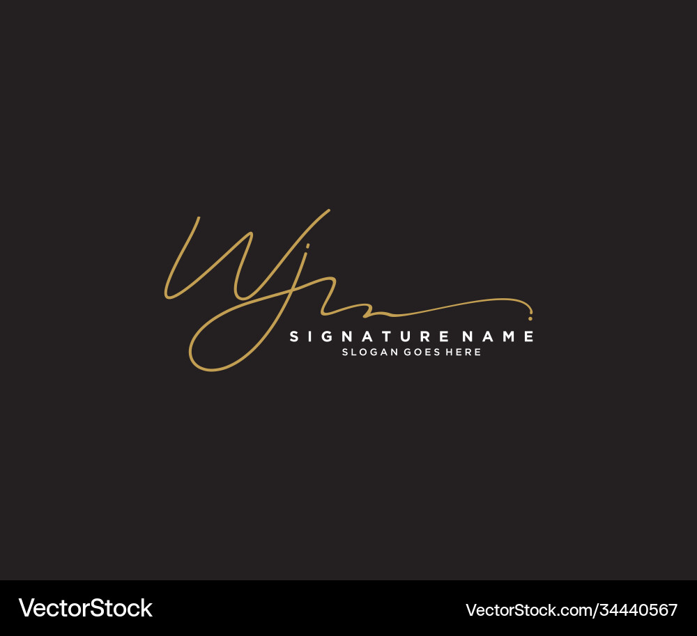 Letter wj signature logo template Royalty Free Vector Image