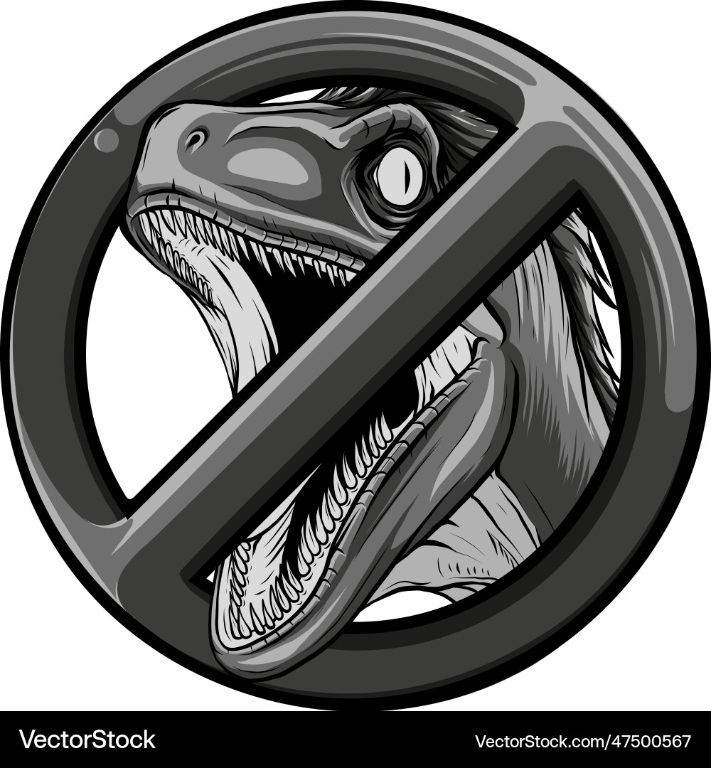 Monochromatic no raptor sign on white background Vector Image