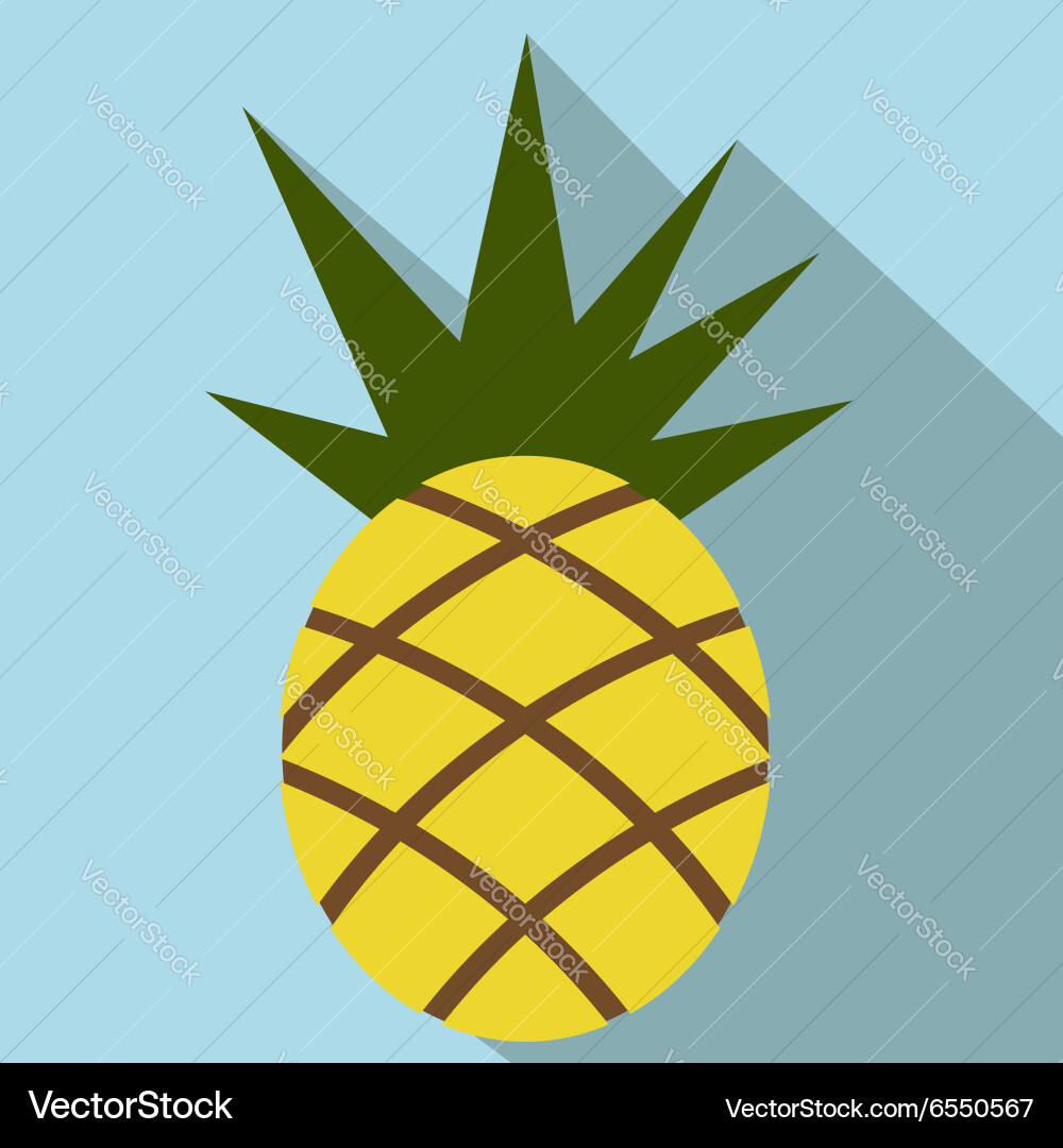 Pineapple flat icon Royalty Free Vector Image - VectorStock