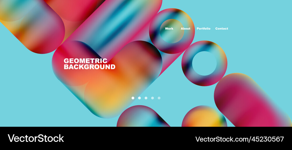 Round shapes and circles with liquid gradients Vector Image
