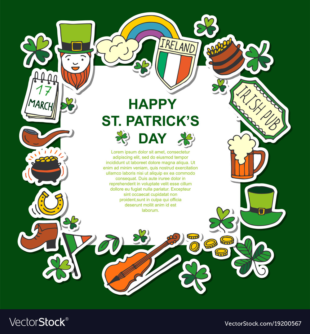 Saint patrick s day traditional symbols collection
