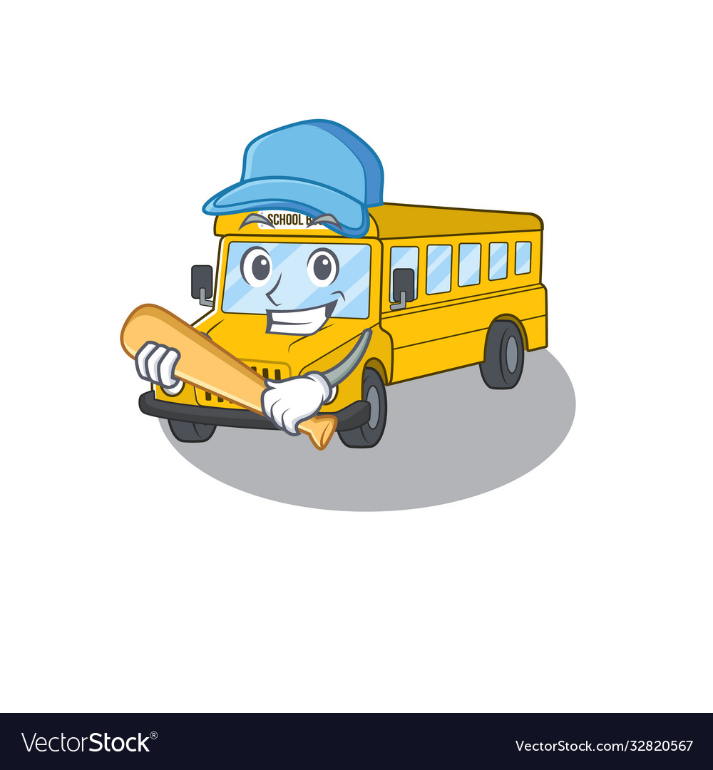 Smiley funny school bus a mascot design Royalty Free Vector