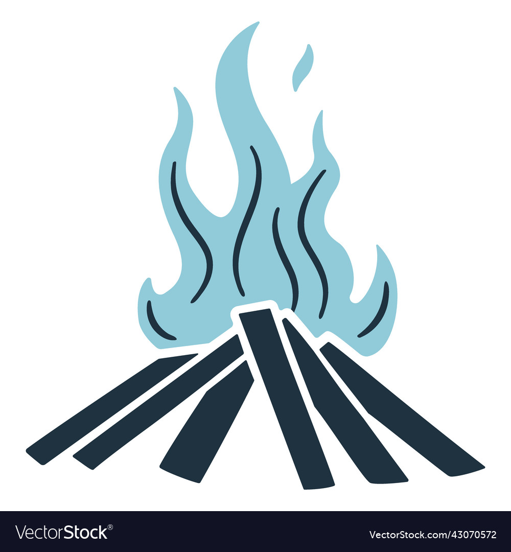 Blue doodle bonfire Royalty Free Vector Image - VectorStock Blue doodle bonfire Royalty Free Vector Image - VectorStock
