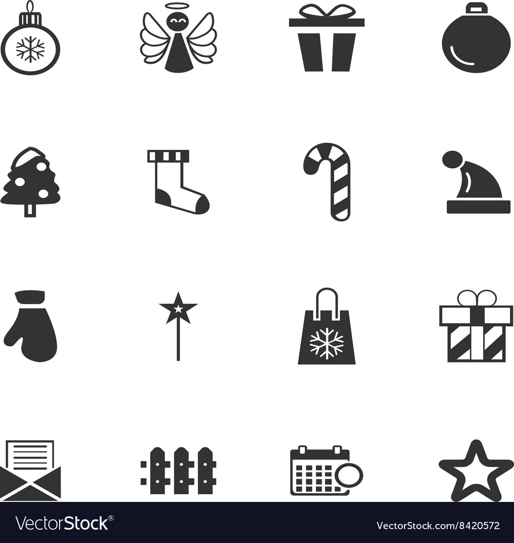 Christmas icons set Royalty Free Vector Image - VectorStock