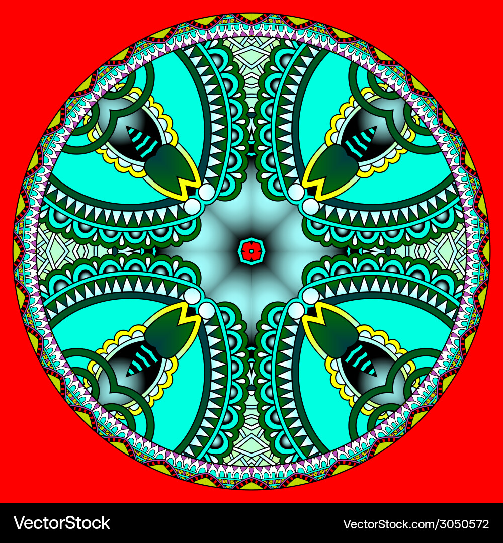 Decorative design of circle dish template round Vector Image