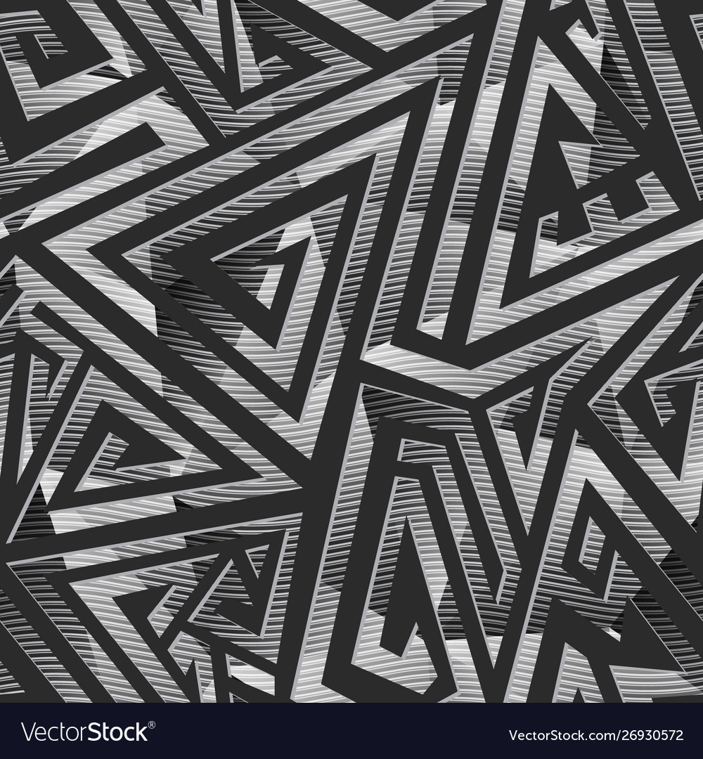 Geometric seamless pattern with chrome effect Vector Image