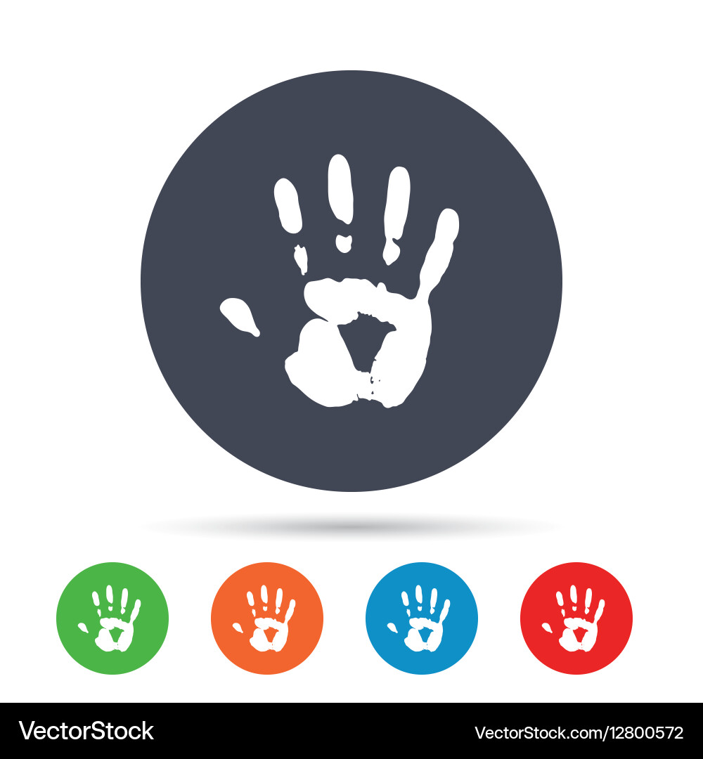 Hand print sign icon stop symbol Royalty Free Vector Image