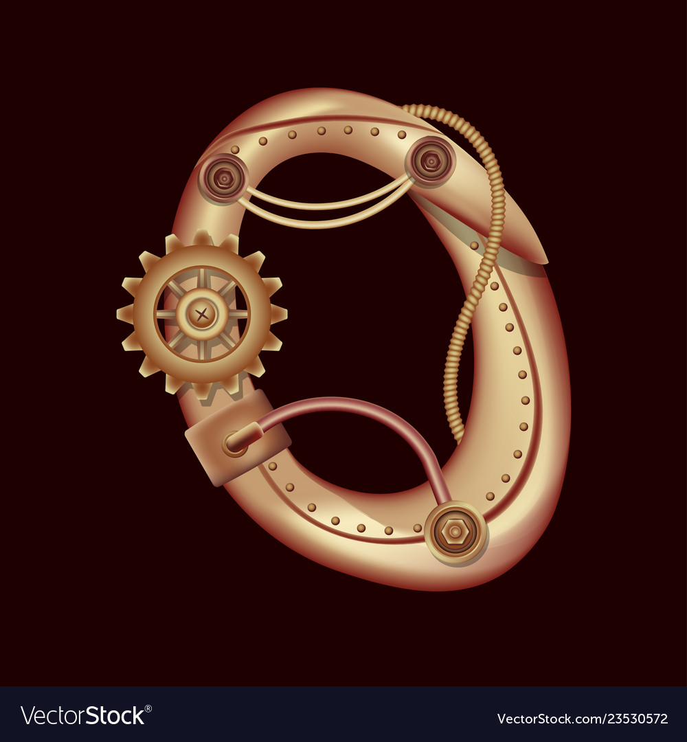 Letter o mechanic alphabet steampunk font Vector Image Letter o mechanic alphabet steampunk font Vector Image