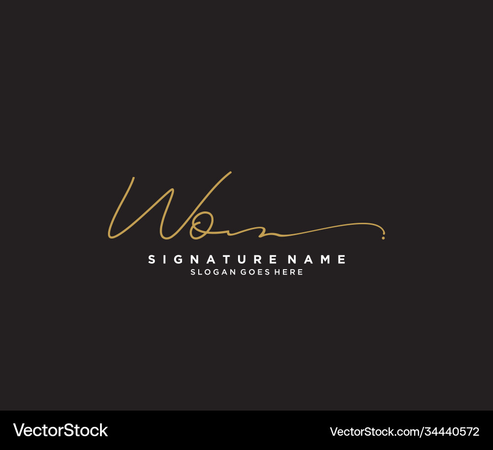 Letter wo signature logo template Royalty Free Vector Image