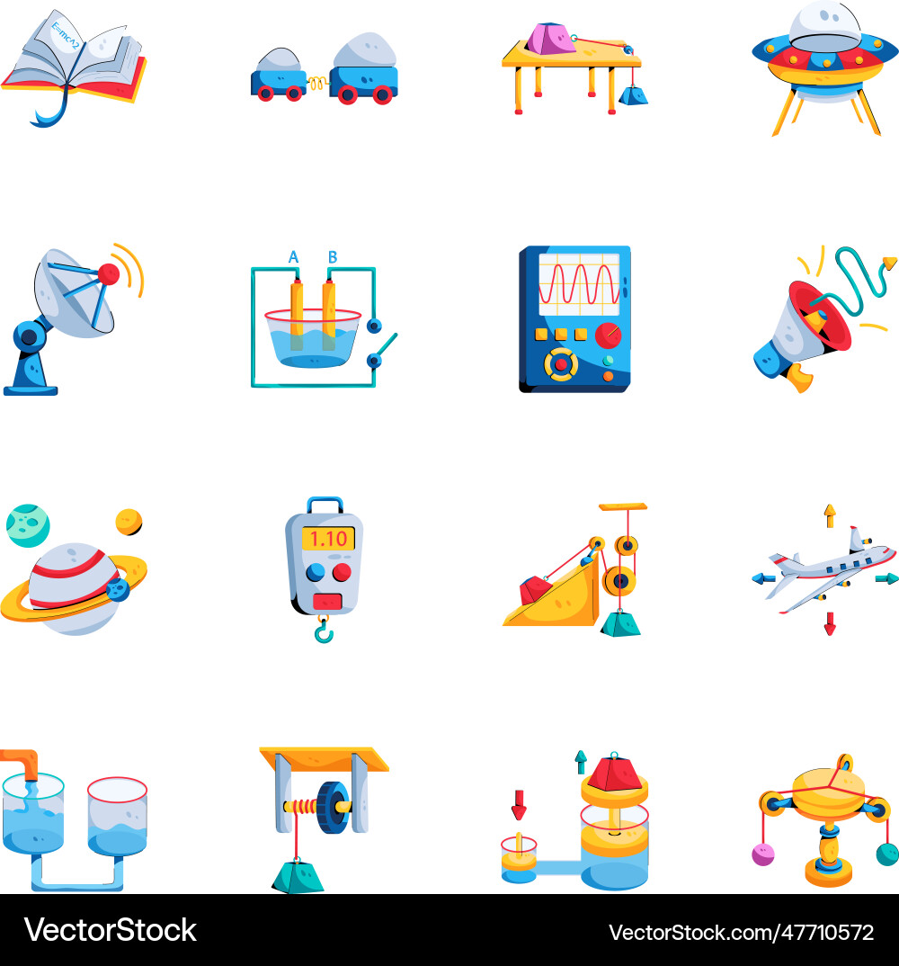 Modern set of science experiments flat icons Vector Image