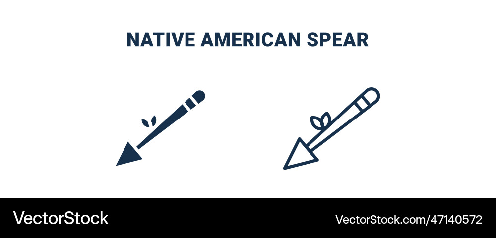 Native american spear icon outline and filled Vector Image