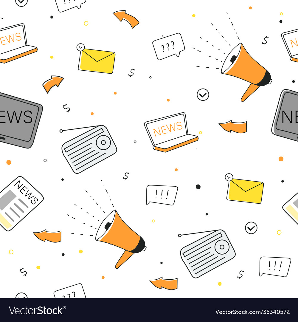 News elements pattern flat infographic set Vector Image