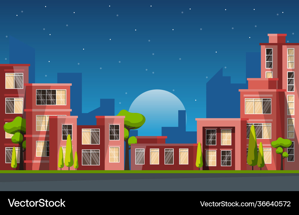 Night city building construction cityscape Vector Image