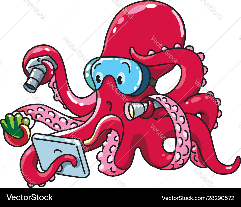 Octopus oceanographer abc funny animals alphabet o