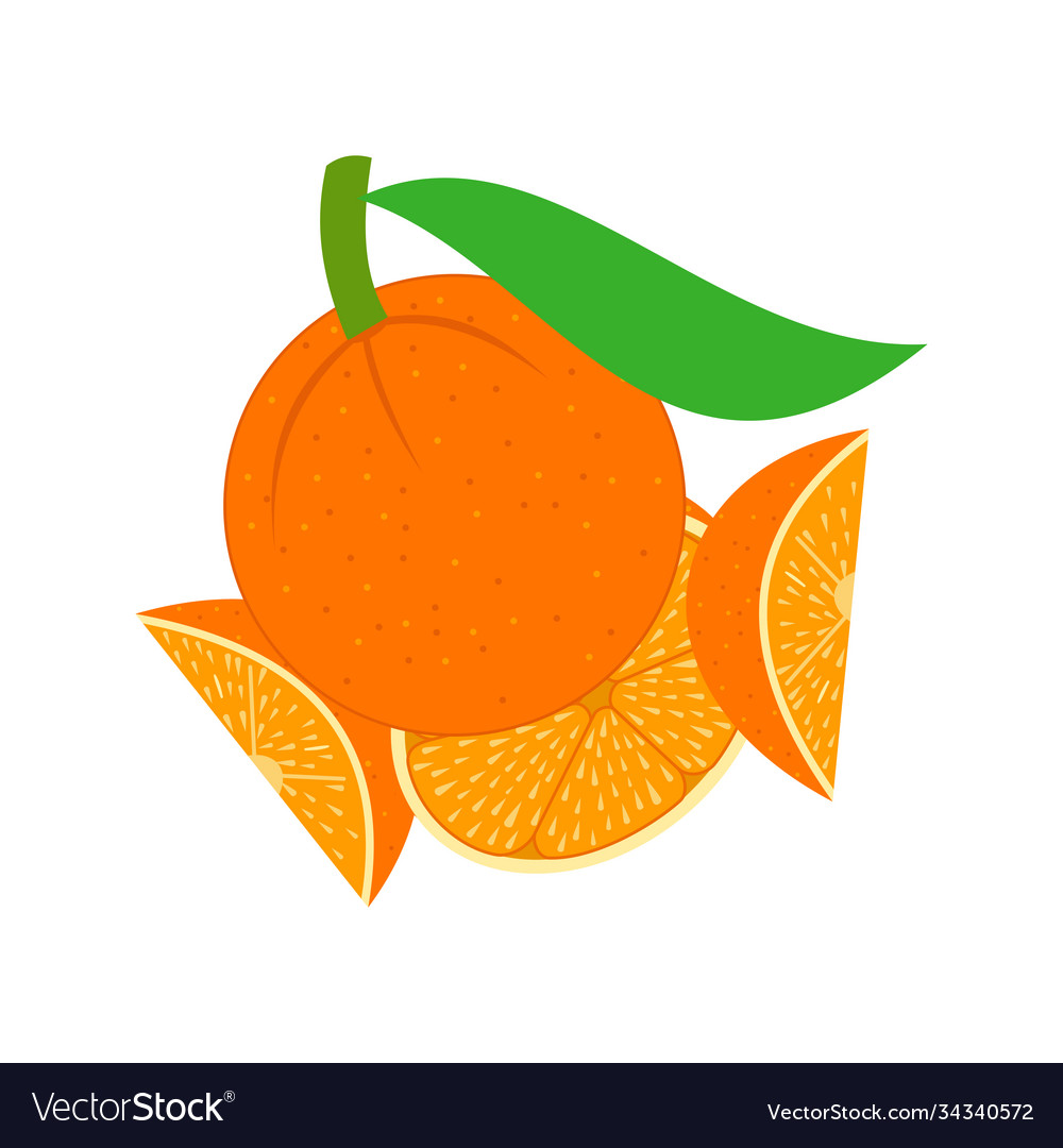 Orange graphic design slice part Royalty Free Vector Image