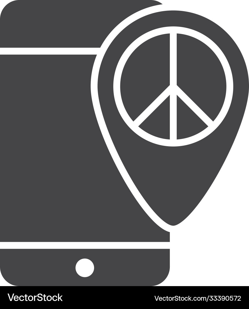 Smartphone peace location pin app human rights Vector Image