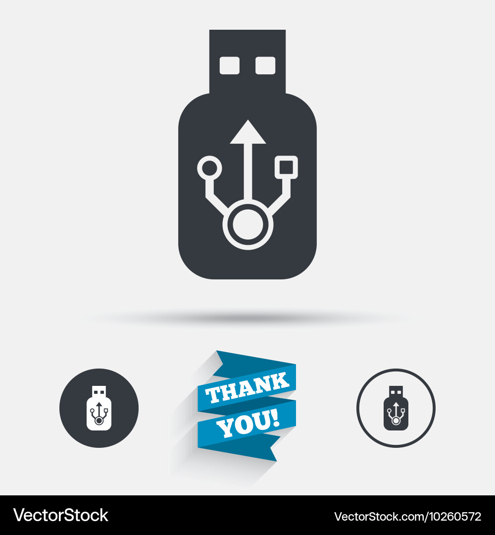 Usb sign icon flash drive stick symbol Royalty Free Vector