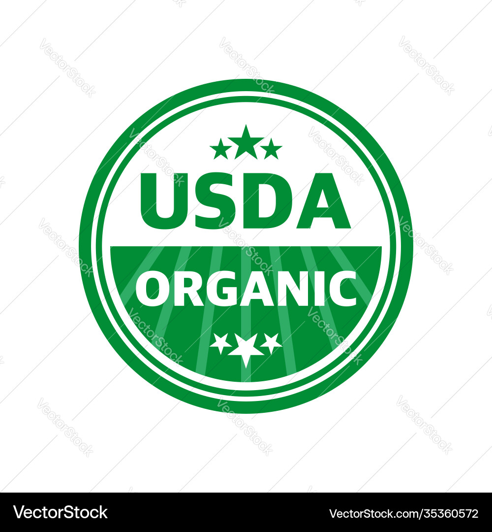 Usda organic shield sign symbol no gmo Royalty Free Vector