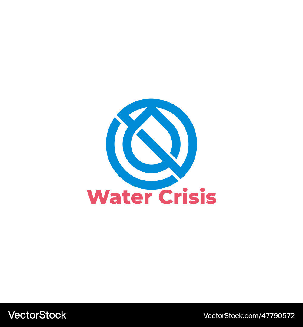 Water crisis circle geometric symbol Royalty Free Vector