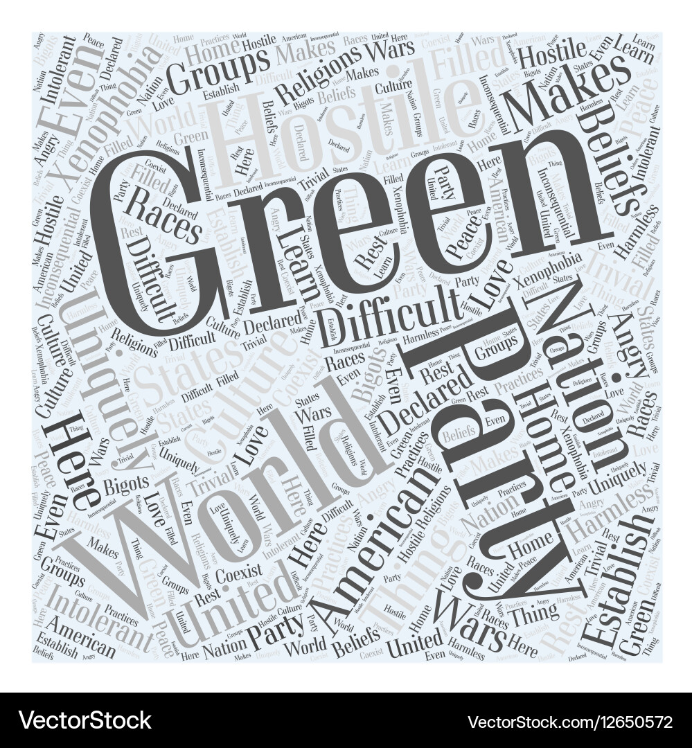 What is green party word cloud concept Royalty Free Vector