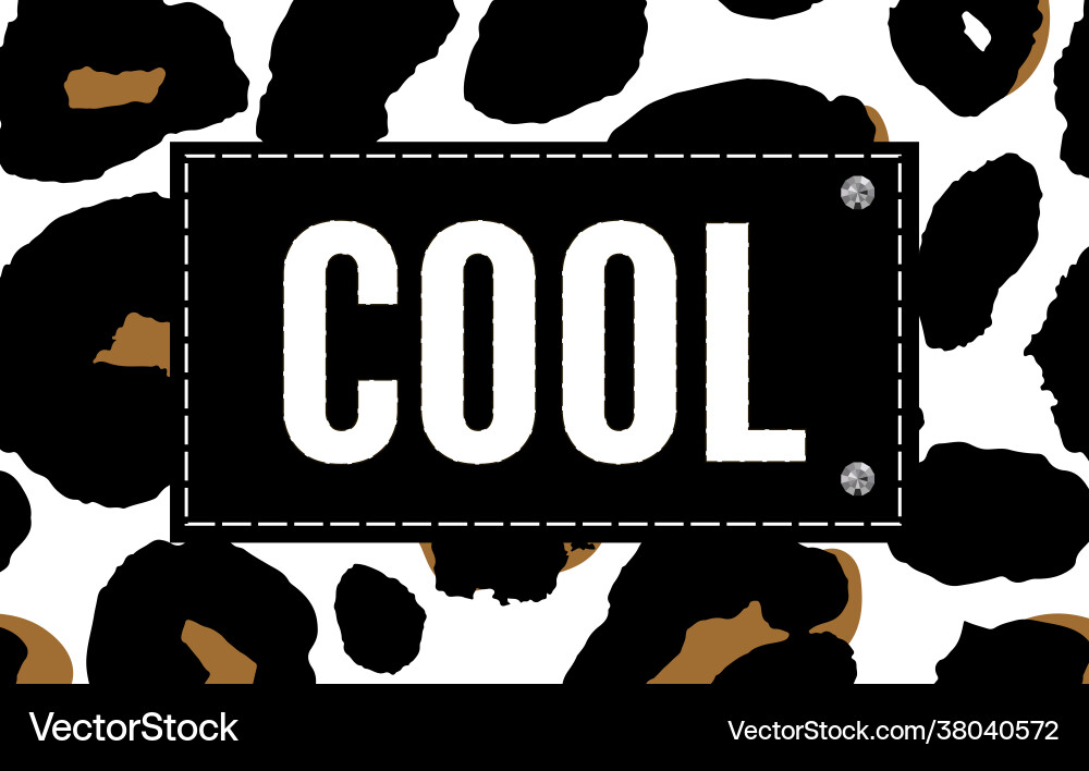 Wild cool slogan ripped off revealing leopard Vector Image