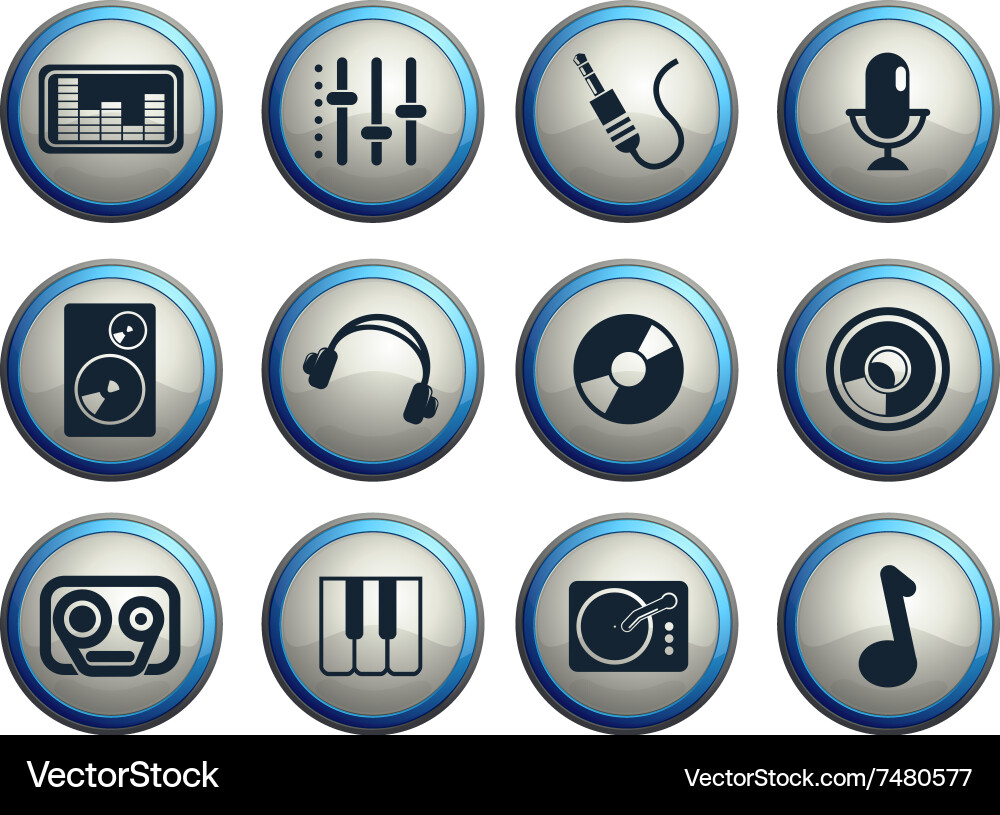Audio and music simple icons Royalty Free Vector Image