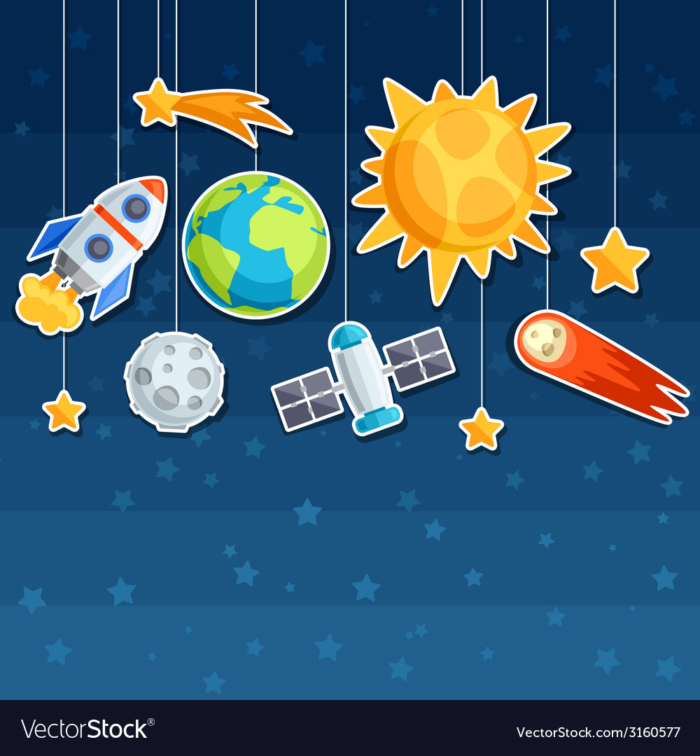Background solar system planets and celestial Vector Image