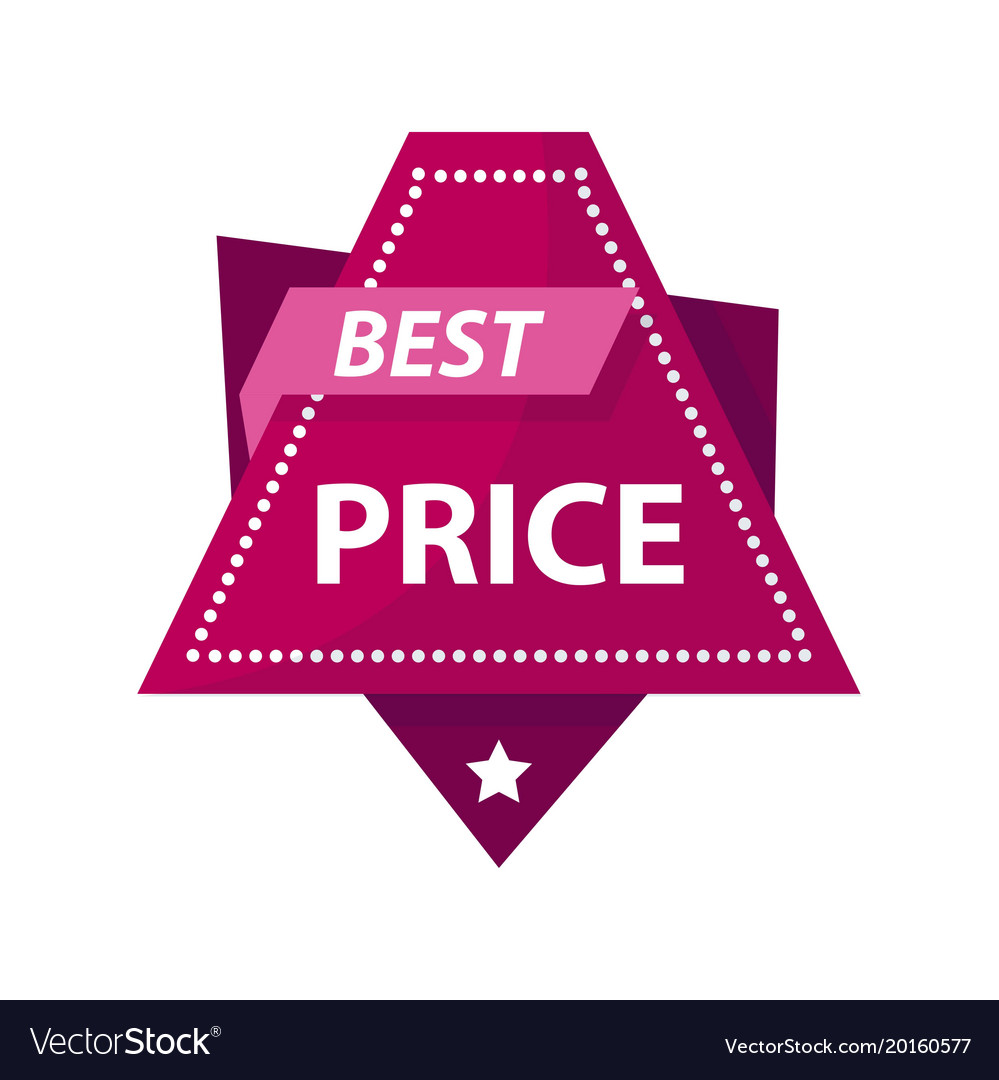 Best price bright promotional label triangular Vector Image Best price bright promotional label triangular Vector Image